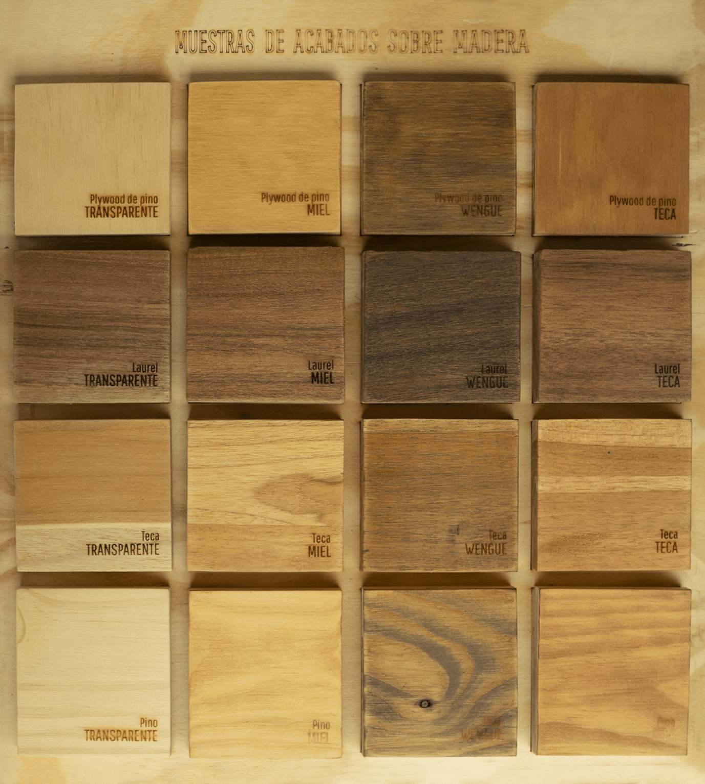 Muestra-de-acabados-para-madera - Taller Corte Láser